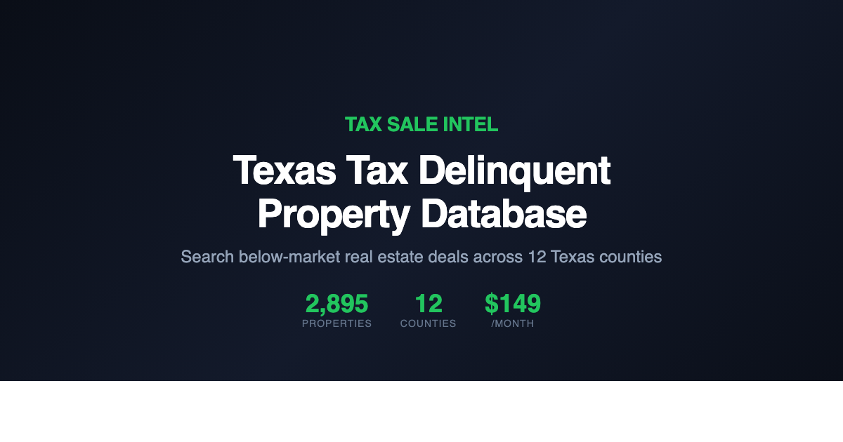 Dallas County Tax Foreclosure Properties — How to Find Them